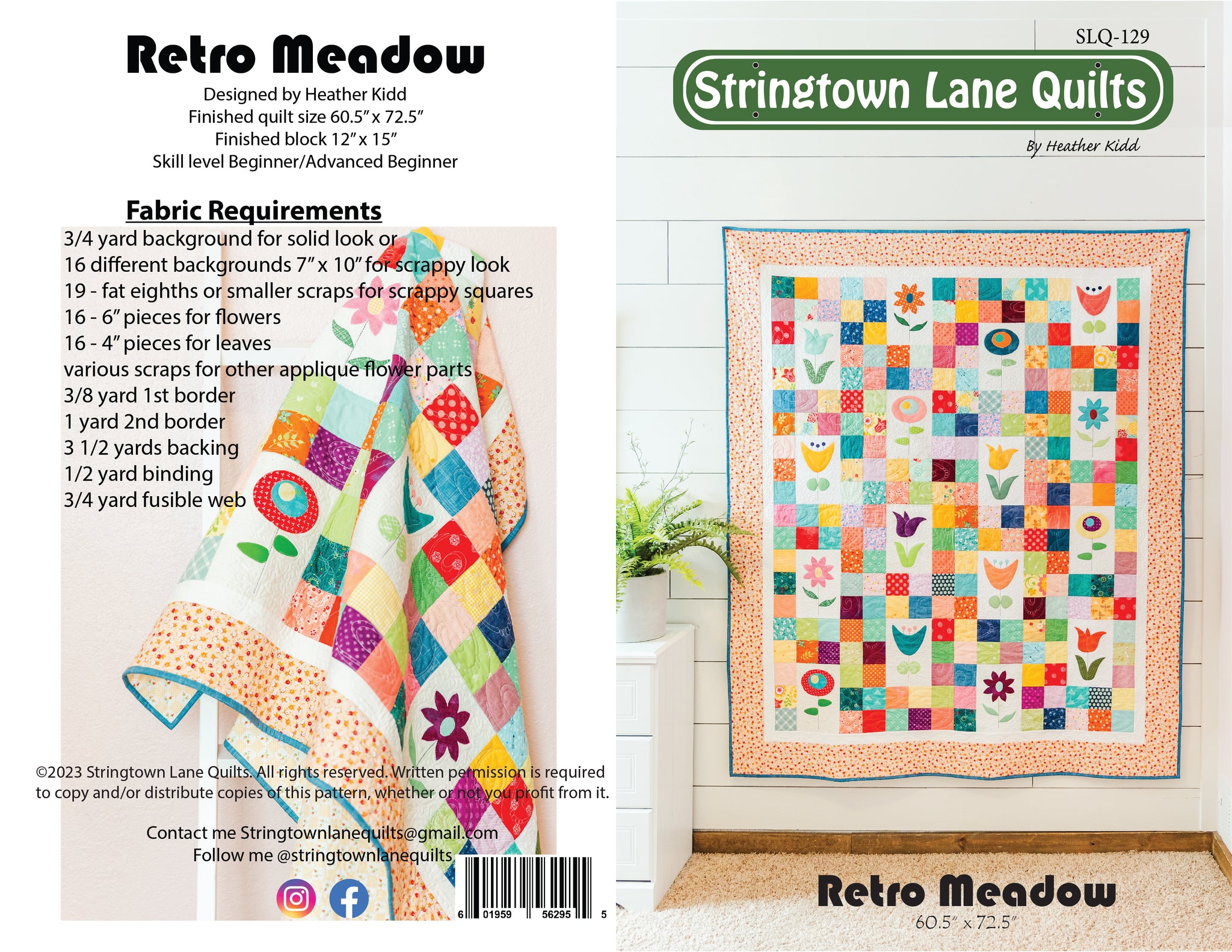 Retro Meadow Quilt Pattern PDF – stringtownlanequilts
